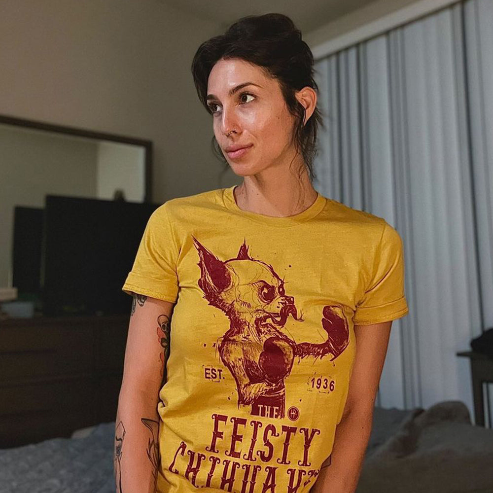 Feisty Chihuahua Boxing Gym: Punchy Pooch Attitude T-Shirt – FabCreates