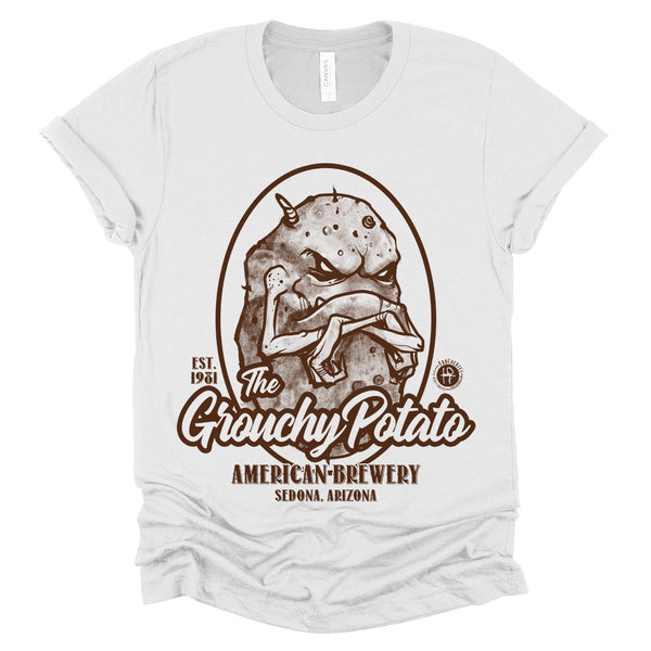 Grouchy Potato Brewery: Crafted Perfection T-shirt – FabCreates
