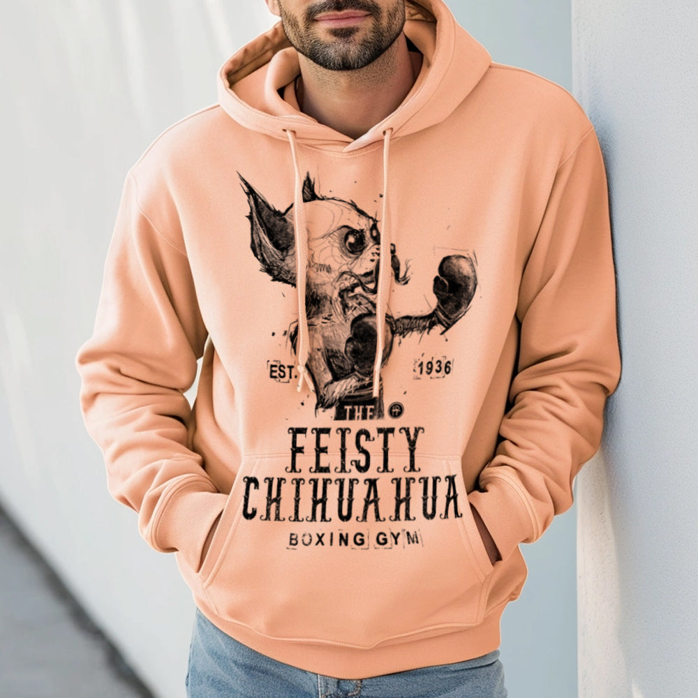 Feisty Chihuahua Boxing Gym: Punchy Pooch Attitude Hoodie – FabCreates