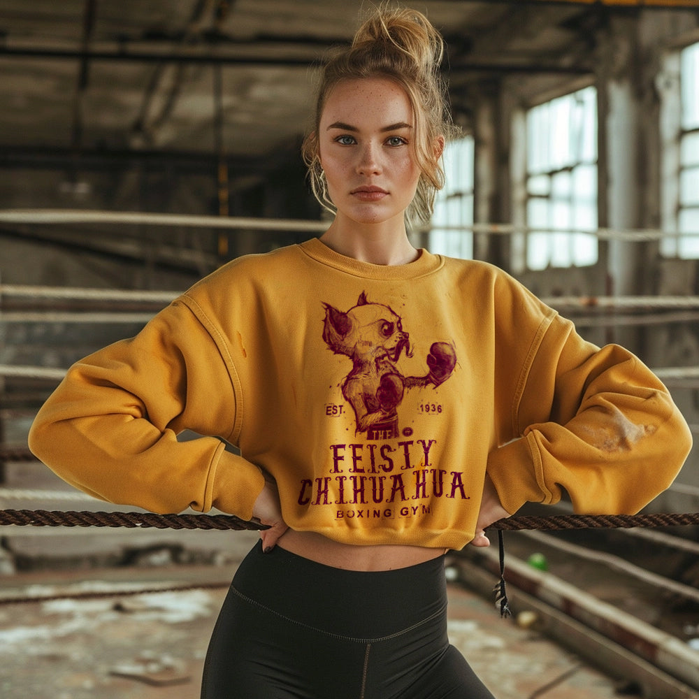 Feisty Chihuahua Boxing Gym: Punchy Pooch Attitude Sweatshirt – FabCreates