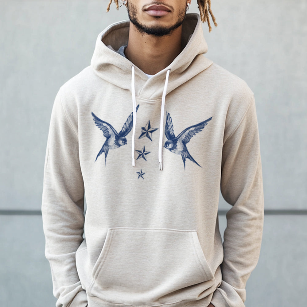 Navy Swallow Birds: A Tribute to Vintage Naval Tattoos Hoodie – FabCreates