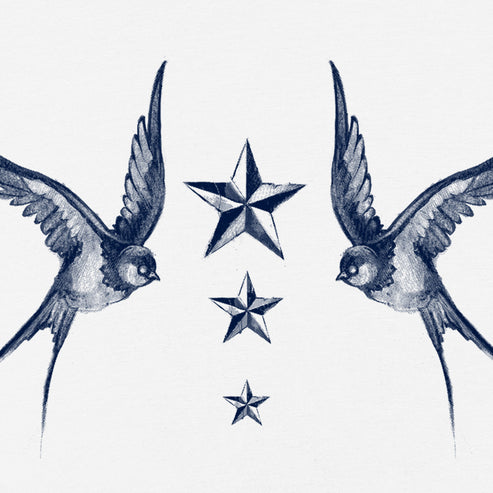 Navy Swallow Birds: A Tribute to Vintage Naval Tattoos T-Shirt – FabCreates