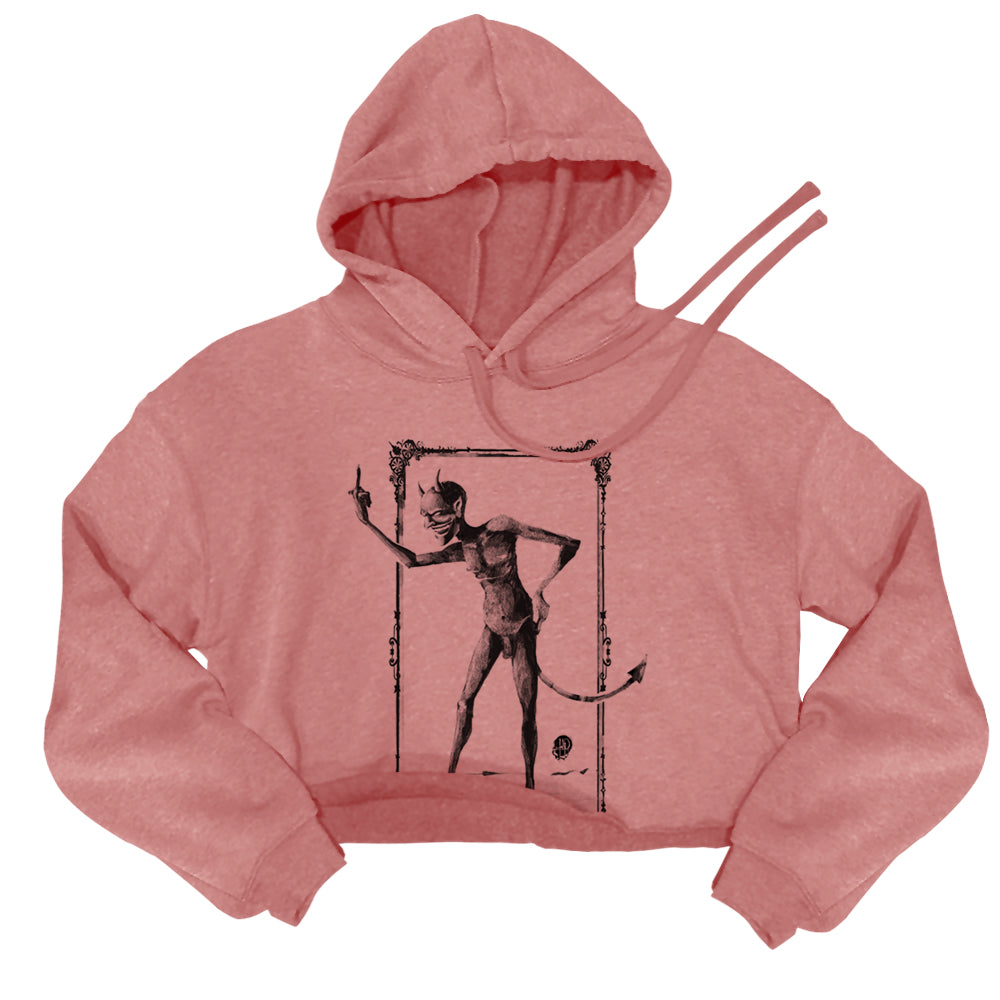 Rebel Devil: Vintage Mischief Women's Cropped Hoodie – FabCreates